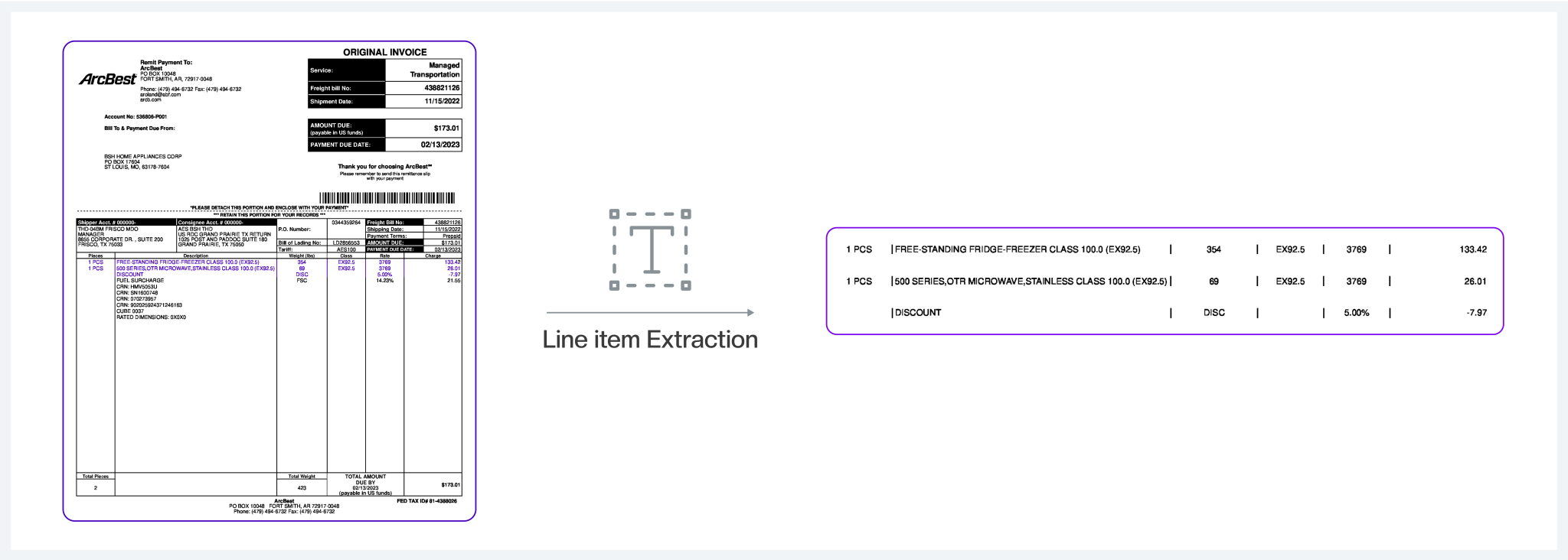 Invoice Line Item Extraction - iCaptur